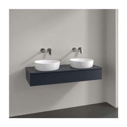 Villeroy & Boch Villeroy und Boch Antao Waschtisch-Unterschrank L13110HG mit Beleuchtung, 1 Auszug, 1200 x 190 x 500 mm, Front mit Struktur, Midnight Blue Matt Lacquer / Midnight Blue Matt Lacquer