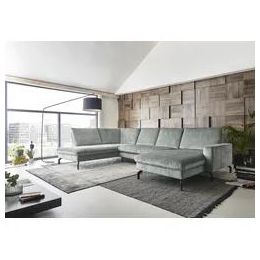Wohnlandschaft DIE PLANBAR "ZE-EM20028 U-Form, Breite 332 cm", amira salbei, B:332cm T:220cm, 100% Polyester, Sofas, Wohnlandschaft, wahlweise mit Kopfst&uuml;tzen und Sitztiefenverstellung