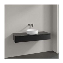 Villeroy & Boch Villeroy und Boch Antao Waschtisch-Unterschrank K10150PD 120x19x50cm, Hahnloch, Waschbeckenplattenfarbe Lack, black matt lacquer