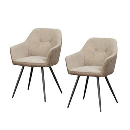 HTI-Living Esszimmerstuhl 2er Set Antikbraun/Taupe Joschka