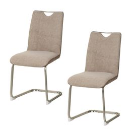 HTI-Living Schwingstuhl Taupe/Antikhellbraun 2er Set Emrys