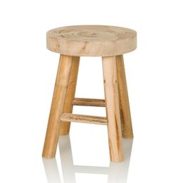 hjh LIVING Sitzhocker RUSTIKO W Holz ohne Armlehnen