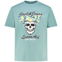 Jack & Jones Herren Gro&szlig;e Gr&ouml;&szlig;en | Jack&Jones T-Shirt mit Motiv-Print Farbe mint Gr&ouml;&szlig;e: 7XL