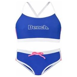 Bustier-Bikini Bench., M&auml;dchen, Gr. 134/140, N-Gr, blau (blau, pink), Polyamid, Bikini-Sets, mit Kontrastdetails