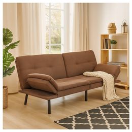 HTI-Living Sofa mit verstellbaren Armlehnen Braun