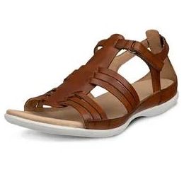 Sandale Ecco "FLASH", Damen, Gr. 42, braun, Glattleder, unifarben, Schuhe Sandale, Sommerschuh, Urlaubsschuh mit Klettverschluss