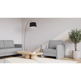 BRUNO Schlafsessel 70cm in Silver Grey Grau | praktische Gr&ouml;&szlig;e | stabiles Massivholz & Boxspringkomfort