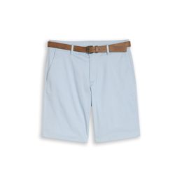 Tom Tailor Denim Herren TTREGULAR Chino Shorts mit G&uuml;rtel, blau, Uni, Gr. XL