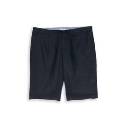 Tom Tailor Herren TTREGULAR Chino Shorts aus Leinen, blau, Uni, Gr. 30