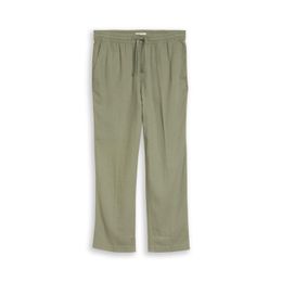 Tom Tailor Denim Herren TTLOOSE Hose mit Leinenanteil, gr&uuml;n, Uni, Gr. S