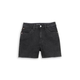Tom Tailor Denim Damen TTELIN STRAIGHT High Waist Jeans Shorts, grau, Uni, Gr. M