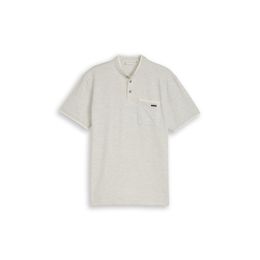 Tom Tailor Herren Poloshirt mit Brusttasche, wei&szlig;, Meliert, Gr. L