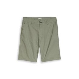 Tom Tailor Denim Herren TTRELAXED Chino Shorts mit Leinenanteil, gr&uuml;n, Uni, Gr. S