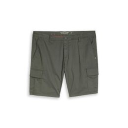 Tom Tailor Herren Plus Size - TTPLUS REGULAR Cargo Shorts, gr&uuml;n, Uni, Gr. 40