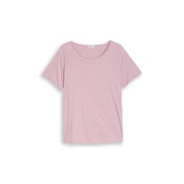 Tom Tailor Damen Plus Size - T-Shirt aus Baumwolle, rosa, Uni, Gr. 52