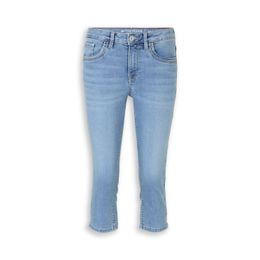 Tom Tailor Damen TTLENE SLIM Capri Jeans mit hohem Stretch, blau, Uni, Gr. 33