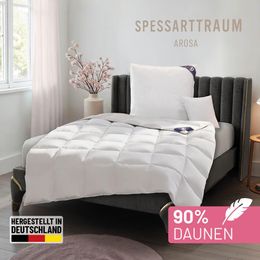 Daunenbettdecke Spessarttraum "Arosa Bettdecke min 135x200 cm & weitere Gr&ouml;&szlig;en", wei&szlig;, B:155cm L:220cm, Bezug: 100% Baumwolle. F&uuml;llung: 90% Daunen, 10% Federn, Bettdecken, Bettdecke Winter, Sommer, Made in Germany