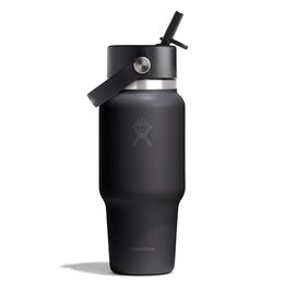 Trinkflasche Hydro Flask "24 OZ Wide Flex Straw Travel Bottle Cap, 710 ml", schwarz, H:27,94cm, Edelstahl, Trinkflaschen, Trinkflasche, Geeignet f&uuml;r alle Wide Mouth Kappen und Deckel