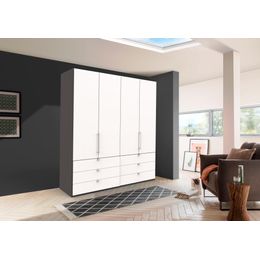 Faltt&uuml;renschrank Wiemann "Loft, Kleiderschrank, Schrank, W&auml;scheschrank, mit Glasfront", wei&szlig; (havanna, wei&szlig; glas), B:200cm H:216cm T:58cm, Schr&auml;nke, inkl. gep&auml;mpften Schubk&auml;sten und T&uuml;ren, mit Panorama&ouml;ffnung