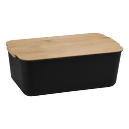 Brotkasten Kesper "Brotbox", schwarz, B:31cm H:18,5cm, Lebensmittelaufbewahrungsbeh&auml;lter, Brotkasten, Deckel als Schneidebrett verwendbar