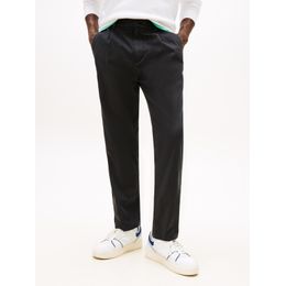 Stoffhose Tommy Jeans "TJM ISAAC LIGHT COTTON PANTS", Herren, Gr. 34, L&auml;nge 34, schwarz, Web, Obermaterial: 100% Baumwolle, regular fit lang, Hosen Stoffhose, Mit G&uuml;rtelschlaufen