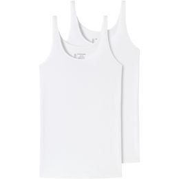 Unterhemd Schiesser "95/5", Damen, Gr. 36, N-Gr, wei&szlig; (100, wei&szlig;), Single Jersey, Obermaterial: 95% Baumwolle, 5% Elasthan, unifarben, k&ouml;rpernah, Rundhals, Unterhemden Unterhemd, mit elastischer Single-Jersey-Qualit&auml;t