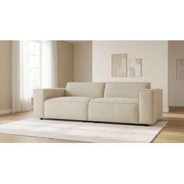 2-Sitzer OTTO HOME "Jorrena, extra weicher Chenille-Stoff", beige, B:226cm H:73cm T:105cm, 100% Polyester, Sofas, Kompaktsofa, 3 Komfortstufen, Breite 226 cm, mit Wellenunterfederung