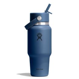 Trinkflasche Hydro Flask "24 OZ Wide Flex Straw Travel Bottle Cap, 710 ml", harbour blau, H:27,94cm, Edelstahl, Trinkflaschen, Trinkflasche, Geeignet f&uuml;r alle Wide Mouth Kappen und Deckel