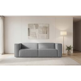 3-Sitzer OTTO HOME "Dalby", grau (light grau), B:228cm H:73cm T:93cm, 100% PES, Sofas, extra tiefe Sitzfl&auml;che, mit Kedernaht, angenehmer Sitzkomfort