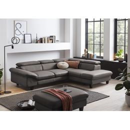 Ecksofa Home Affaire "Pilot L-Form", braun (cacao), B:266cm H:73cm T:108cm, 100% Polyester; Feinstruktur 75000 Scheurtouren; Struktur 35000 Scheuertouren, Mikrofaser 40000 Scheuertouren, Sofas, Ecksofa, mit Kopfteilverstellung, wahlweise mit Bettfunktion & Bettkasten