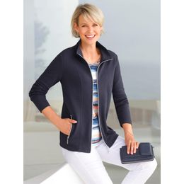 WITT Damen Shirtjacke mit Ripp-Struktur, marine, Gr&ouml;&szlig;e 38