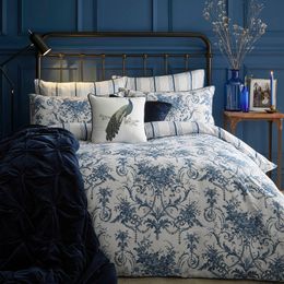 Wendebettw&auml;sche Laura Ashley "Tuileries Midnight", midgnight, B/L: 200cm x 200cm, 1 Stk., 2 Stk., Satin, B/L: 50cm x 75cm & 50cm x 75cm, 3 tlg., Satin, Obermaterial: 100% Baumwolle, Bettw&auml;sche, Wendebettw&auml;sche, Baumwoll-Satin, mit floralem Muster, inkl 2 Kissenbez&uuml;ge