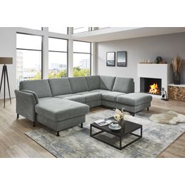 Wohnlandschaft DIE PLANBAR "ZE-EM18013 U-Form, Breite 305 cm", milan steel, B:305cm H:90cm T:200cm, 100% Polyester, Sofas, Wohnlandschaft, wahlweise mit Kopfst&uuml;tzen und Liegearmlehne
