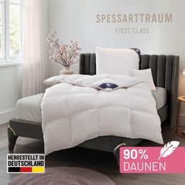 Daunenbettdecke Spessarttraum "First Class", wei&szlig;, B:200cm L:220cm, Bezug: 100% Baumwolle. F&uuml;llung: 90% Daunen, 10% Federn, Bettdecken, 5 W&auml;rmeklassen & 6 Gr&ouml;&szlig;en, Bestseller