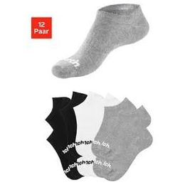 Sportsocken Bench., Damen, Gr. 47-48, schwarz-wei&szlig; (4x schwarz, 4x wei&szlig;, 4x grau, meliert), Baumwollmischung, unifarben, elastisch, Socken Sportsocken, Sneakersocken verschwinden im Schuh