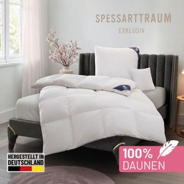 Daunenbettdecke Spessarttraum "Exklusiv, Bettdecken f&uuml;r Sommer und Winter, Decke", wei&szlig;, B:140cm L:200cm, Bezug: 100% Baumwolle. F&uuml;llung: 100% Daunen, Bettdecken, 5 W&auml;rmeklassen & 8 Gr&ouml;&szlig;en, Bestseller