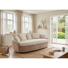 Big-Sofa COTTA "Aruba", mud, ivory, B:238cm H:79cm T:140cm, Luxus-Microfaser (100% Polyester); Microfaser-Feinstruktur (pflegeleichte Microfaser, mit feiner Struktur, 100% Polyester), Sofas, Big-Sofa, gem&uuml;tliches Megasofa in XXL in organischer Form mit vielen Kissen
