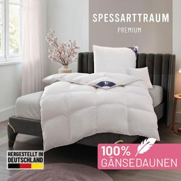 G&auml;nsedaunenbettdecke Spessarttraum "Premium****, hergestellt in Deutschland, Bettdecken f&uuml;r Sommer, Winter", wei&szlig;, B:135cm L:200cm, Bezug: 100% Baumwolle. F&uuml;llung: 100% G&auml;nsedaunen, Bettdecken, 4 W&auml;rmeklassen & 5 Gr&ouml;&szlig;en, Bestseller