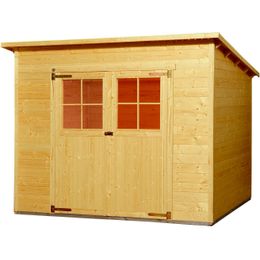 Gartenhaus Weka "325 Gr.3, 19 mm", braun (eiche hell lasiert), Fu&szlig;boden im Gartenhaus, ohne R&uuml;ck- und Seitenwand, ohne Dacheindeckung, Massivholz, Gartenh&auml;user, Gartenhaus