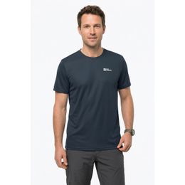 Funktionsshirt Jack Wolfskin "TECH T M", Herren, Gr. L, blau (midnight sky), Obermaterial: 100% Polyester, normal, Rundhals, Shirts Funktionsshirt