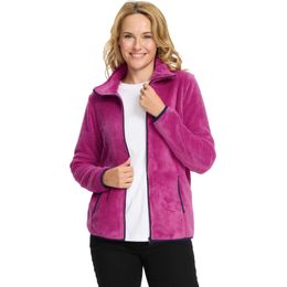 Damen Fleecejacke mit elastischen Abschl&uuml;ssen magenta, Gr&ouml;&szlig;e 38