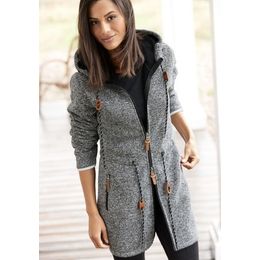 Lascana Strickfleecejacke anthracite Gr. 32/34 f&uuml;r Damen