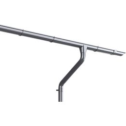 Dachrinne Weka "verschiedene L&auml;ngen", silber (silberfarben), L:450cm, Metall, Rinnen, inkl. Rinnenendst&uuml;cke, Regenfallrohr 2 m, Ablaufstutzen, Rinnenhalter