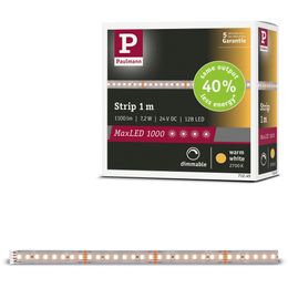 Paulmann LED-Streifen "MaxLED 1000 LED Strip Warmwei&szlig; Einzelstripe", silber (silberfarben), Dioden 128 Stk., Gesamtl&auml;nge 1m, Lichterketten, LED-Streifen