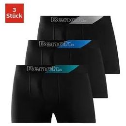 Boxer Bench. "Boxershorts f&uuml;r Herren", Damen, Gr. S, 3 Stk., schwarz, Jersey, Obermaterial: 90% Baumwolle, 10% Elasthan (LYCRA), unifarben, Unterhosen, Unterhosen mit modischem Streifen im Webbund