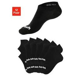 Sportsocken Bench., Damen, Gr. 47-48, schwarz (12x schwarz), Baumwollmischung, unifarben, elastisch, Socken Sportsocken, Sneakersocken verschwinden im Schuh