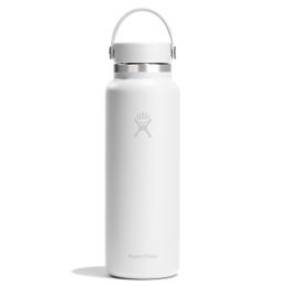 Trinkflasche Hydro Flask "40 OZ Wide Flex Cap, 1.182 ml", wei&szlig;, H:28,3cm, Edelstahl, Kunststoff, Trinkflaschen, Trinkflasche, TempShield️ doppelwandige Vakuumisolierung