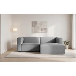 Ecksofa OTTO HOME "Dalby, L-Form", grau (light grau), B:228cm H:73cm T:154cm, 100% PES, Sofas, Ecksofa, extra tiefe Sitzfl&auml;che, mit Kedernaht, angenehmer Sitzkomfort