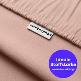 Spannbettlaken WOLKENFELD "Boxspringbett Bettlaken - Spannbetttuch f&uuml;r Matratzen bis 40cm", rosa, 1 Stk., Jersey, 200x200-220 200x220 200x220-240 220x240 40cm, Jersey, Obermaterial: 95% Baumwolle, 5% Elasthan (LYCRA), Bettlaken, Spannbettlaken, Elastisch & Rutschfest: 90x200, 140x200, 160x200, 180x200 & &Uuml;bergr&ouml;&szlig;en