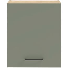 H&auml;ngeschrank KOCHSTATION "KS-Kolari", gr&uuml;n (salbeigr&uuml;n, eichefarben hell), B:50cm H:60,9cm T:36,6cm, FSC-zertifizierter Holzwerkstoff, Schr&auml;nke, H&auml;ngeschrank, Ma&szlig;e (B/T/H): 50 x 36,6 x 60,9 cm